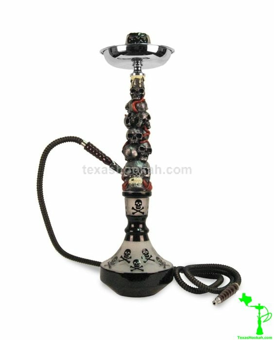 24" 1 Hose Skull Hookah with Case - TexasHookah.com